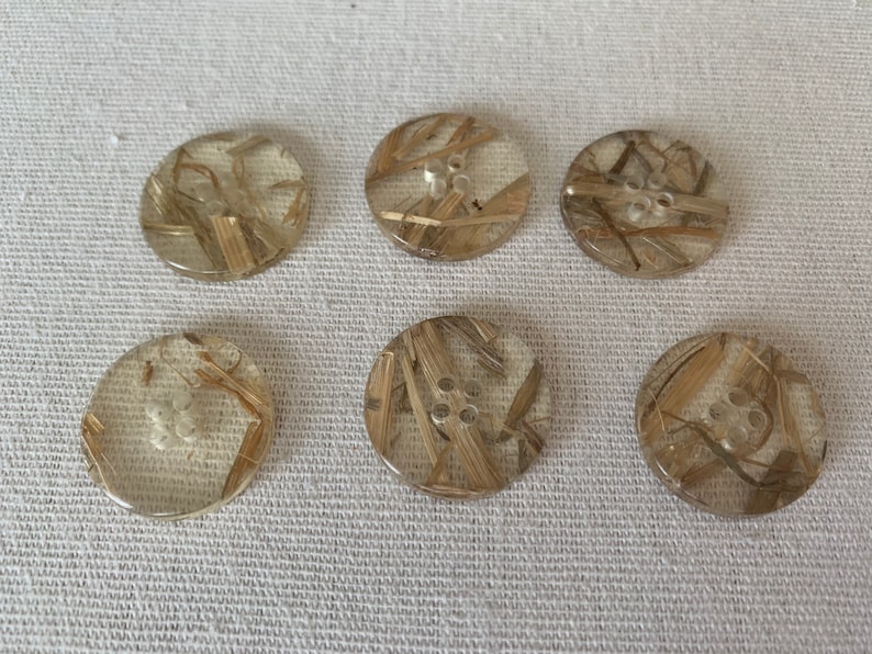 Large Clear Wheat Buttons Clear 4 Hole Button Sewing Buttons 1” Vintage ...