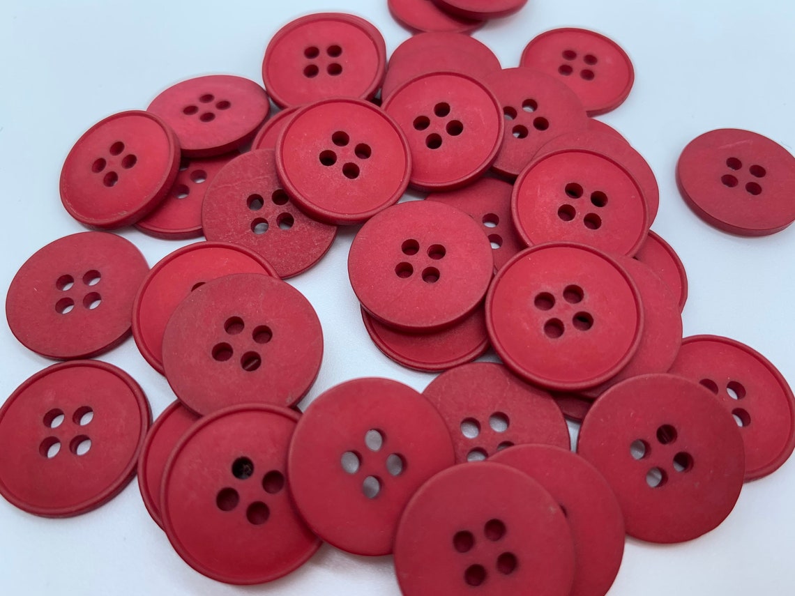 Small Red Sew Through Buttons Sewing Buttons 3/4 6 Sewing - Etsy