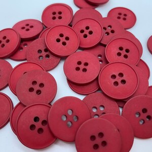 Small Red Sew Through Buttons Sewing Buttons 3/4 6 Sewing Buttons Matt ...