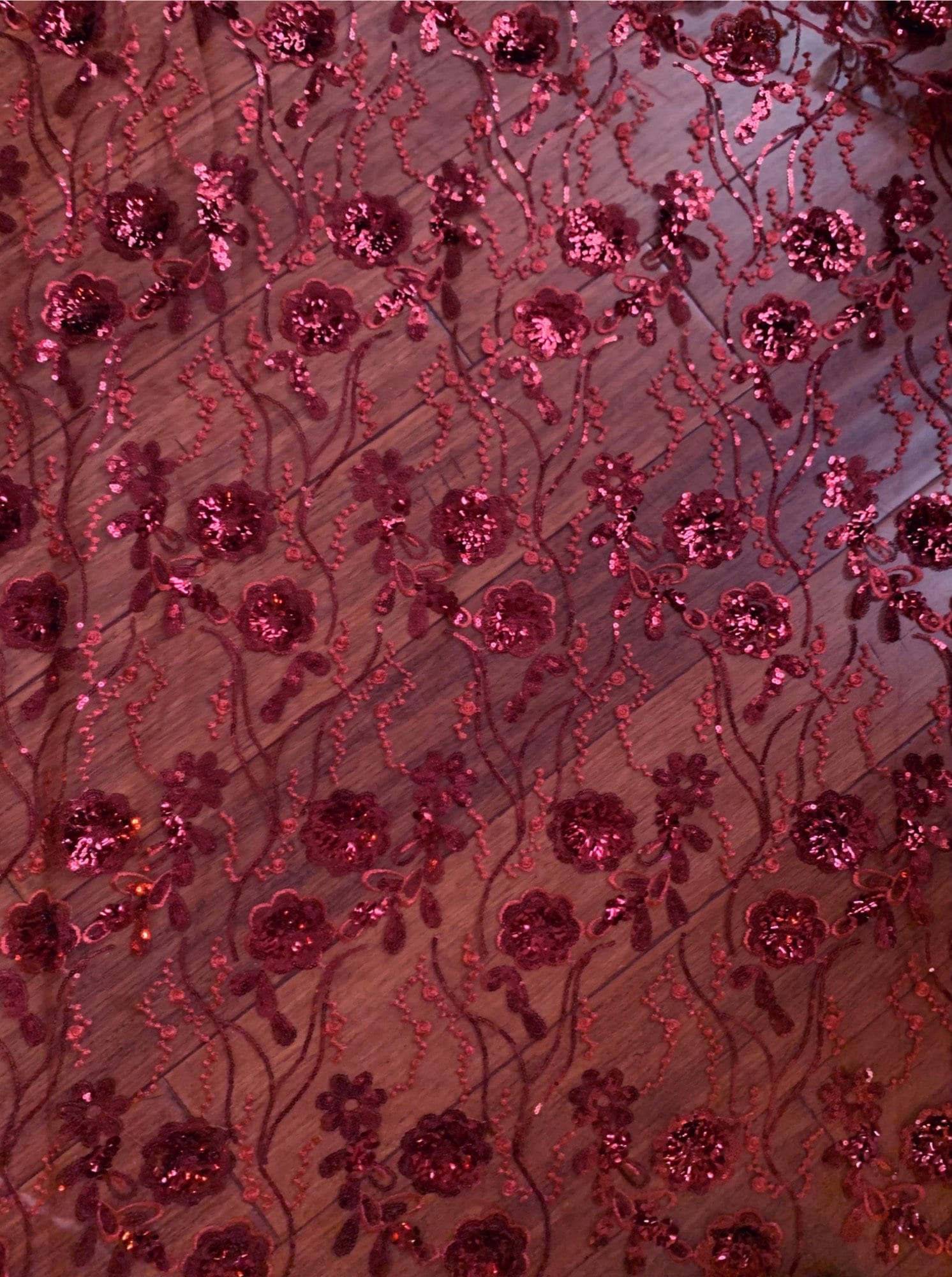 Wine Lace Sequin Lace in Floral Design Lace With Wine Sequins Perfect ...