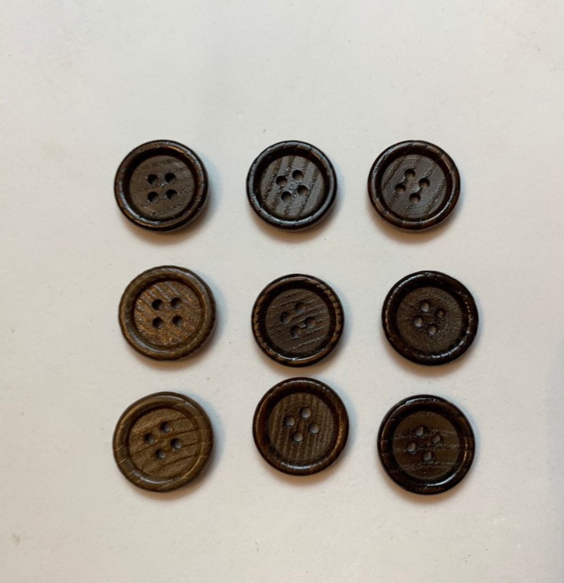 Small Brown faux wood buttons 18 mm 3/4 inch sewing buttons 6 | Etsy
