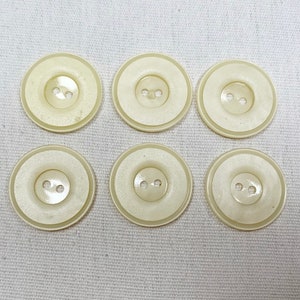 Large Ivory Button Sewing Buttons 1 1/8” Sewing Button 6 Buttons Sew ...