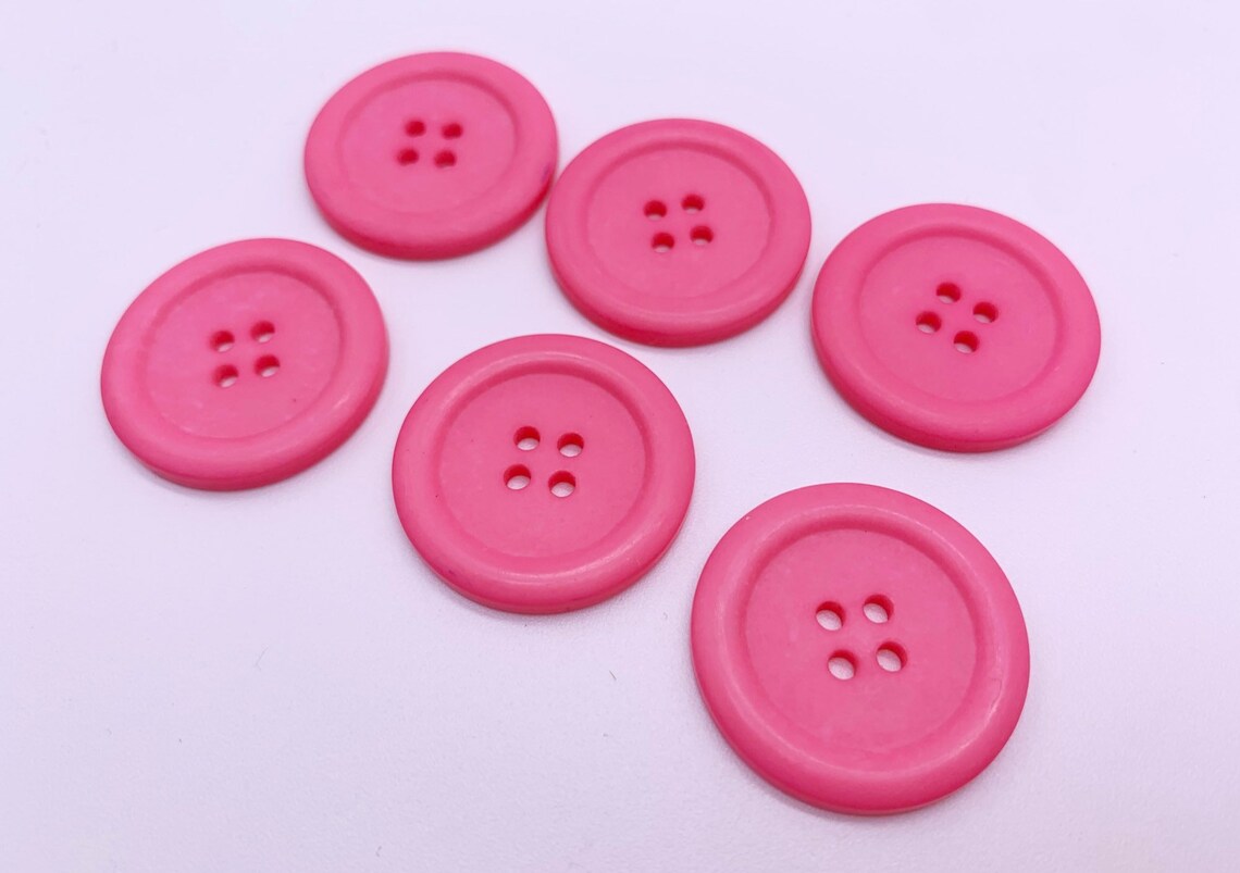 Medium Pink Button 4 Hole Sewing Buttons Sewing Buttons, 6 Buttons ...