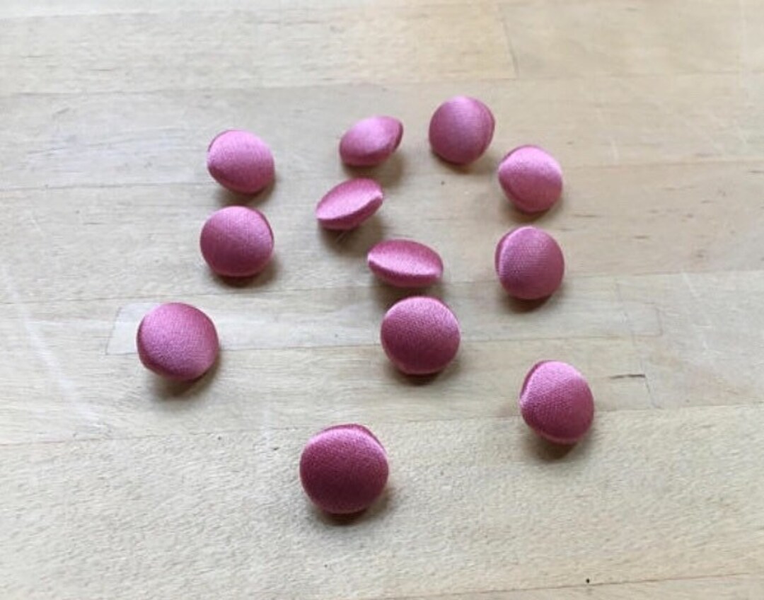 Bridal Buttons Satin Covered by the Dozen Color Dusty Rose Covered ...