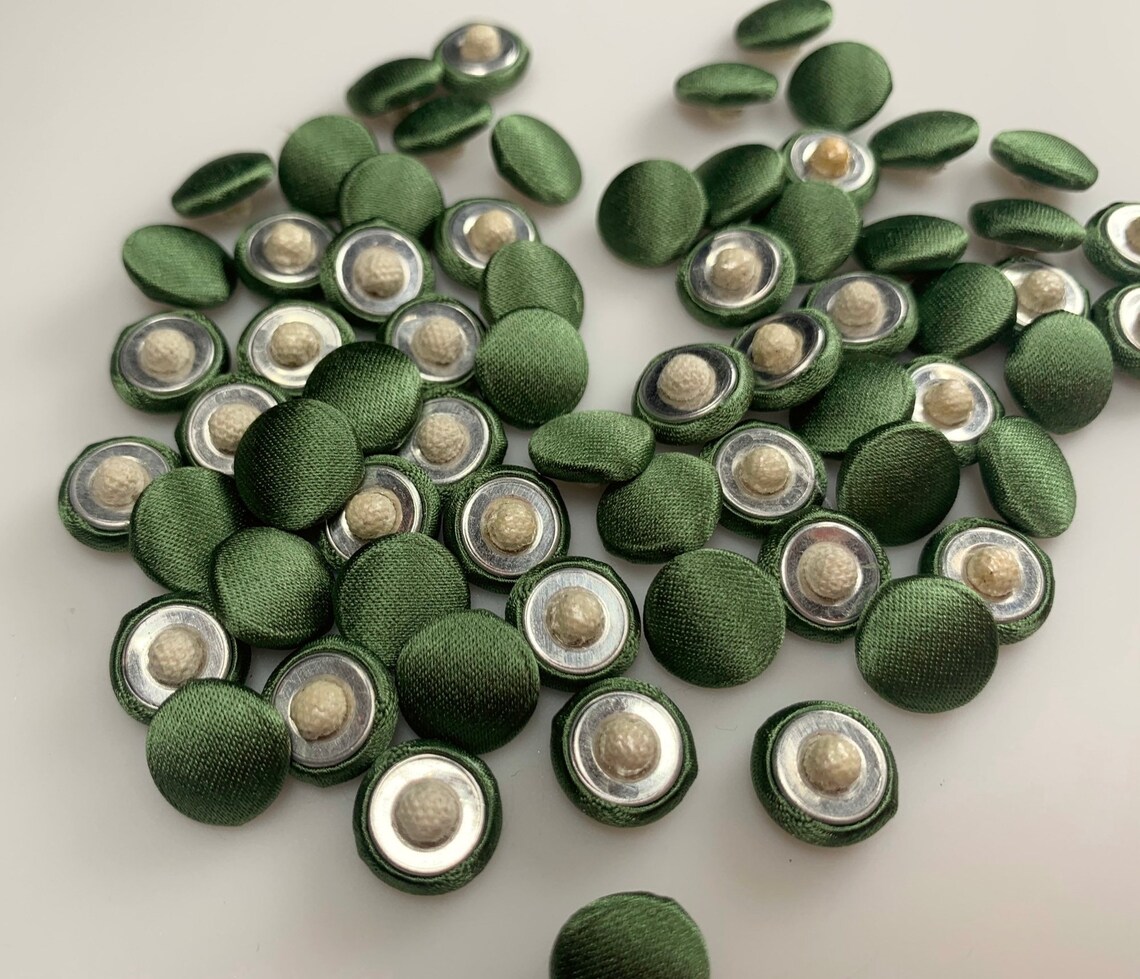 Bridal Buttons Satin Covered by the Dozen Color Dark Olive | Etsy