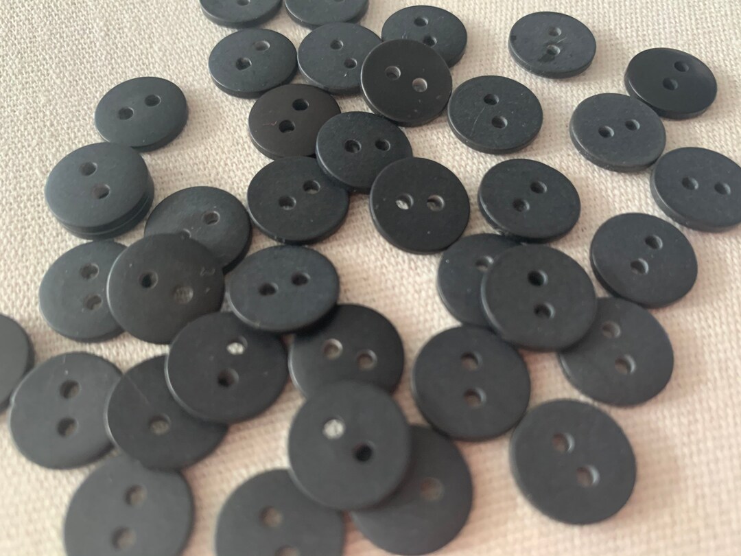 Small Black Sewing Buttons Plastic Sewing Buttons 1/2” Black Button 6 ...