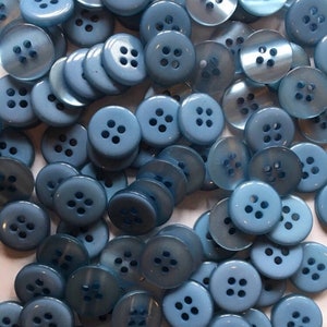 Small Blue Buttons 14 Mm 1/2 Inch Sewing Buttons, 12 Vintage, Sew ...