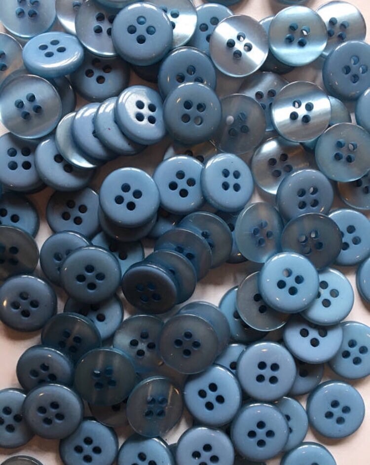 Small blue buttons 14 mm 1/2 inch sewing buttons 12 vintage | Etsy