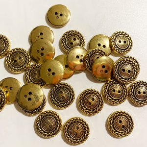 Gold Medium Button Sew Through Button Plastic Sewing Buttons 3/4” 6 to ...