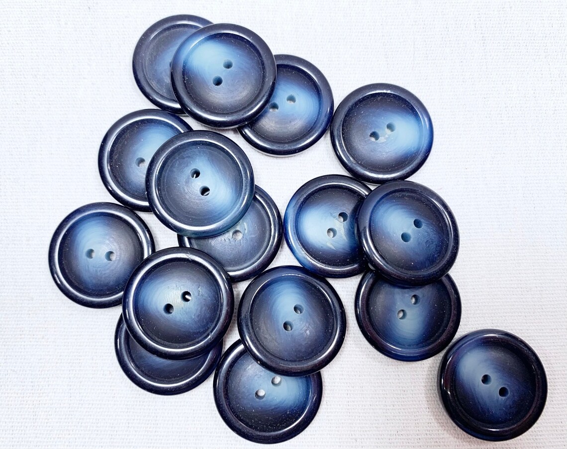 Medium Marbled Blue Sewing Buttons Plastic Sewing Buttons 1 - Etsy