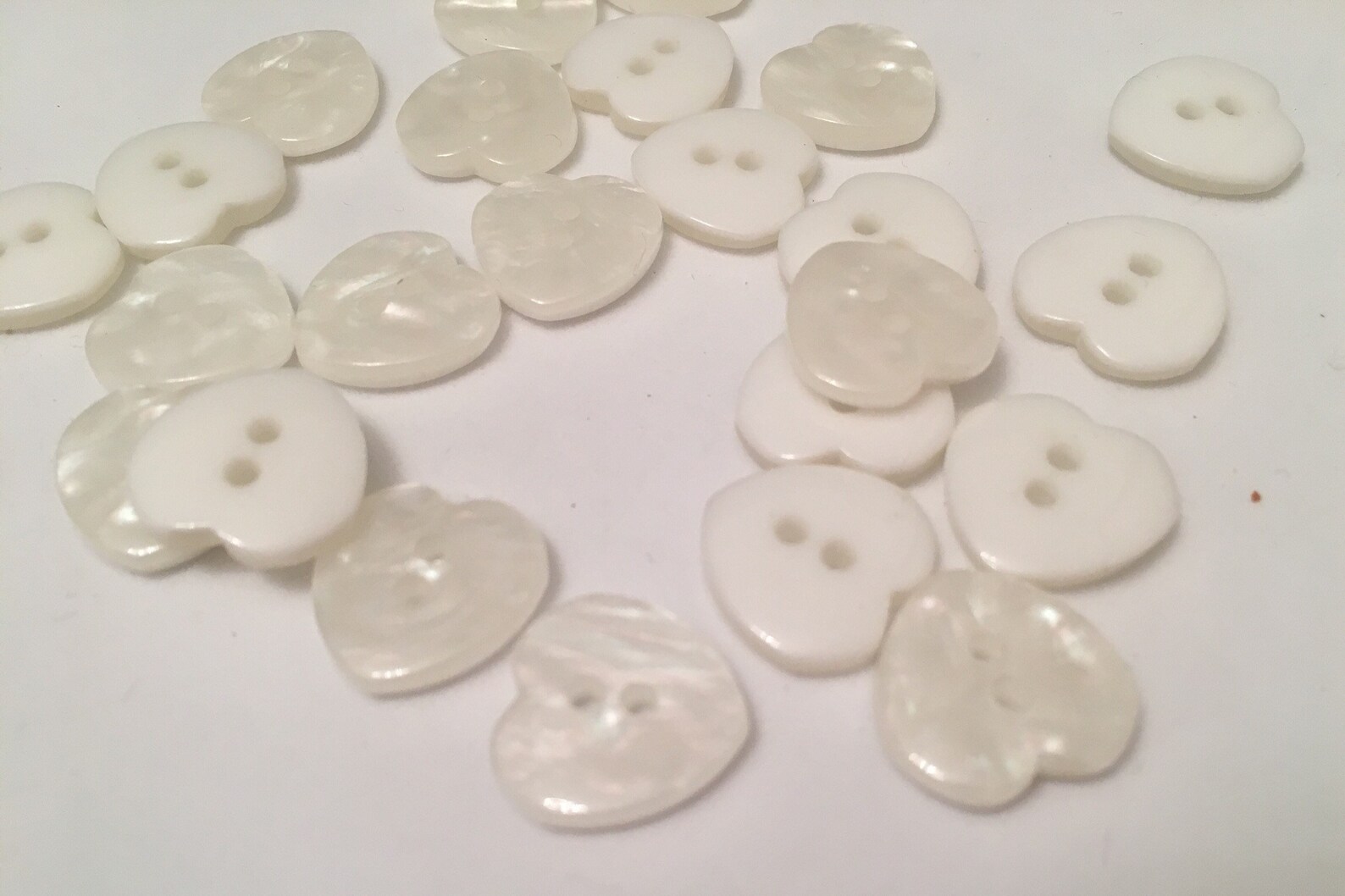 Small heart shape buttons in white marble finish buttons | Etsy