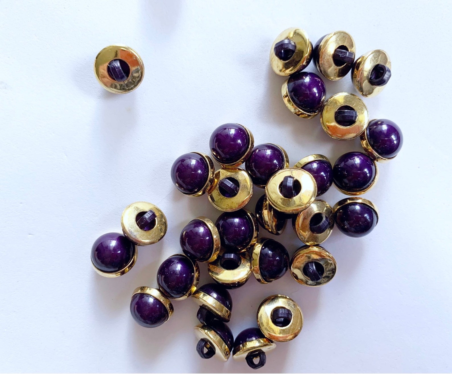 Small Pearl Buttons Blue Navy Buttons Plastic Sewing Buttons | Etsy