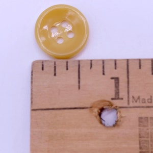 Small Button Mustard Yellow Shiny Finish Plastic Sewing Buttons 5/8 ...