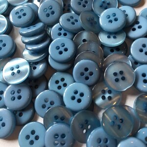 Small Blue Buttons 14 Mm 1/2 Inch Sewing Buttons, 12 Vintage, Sew ...