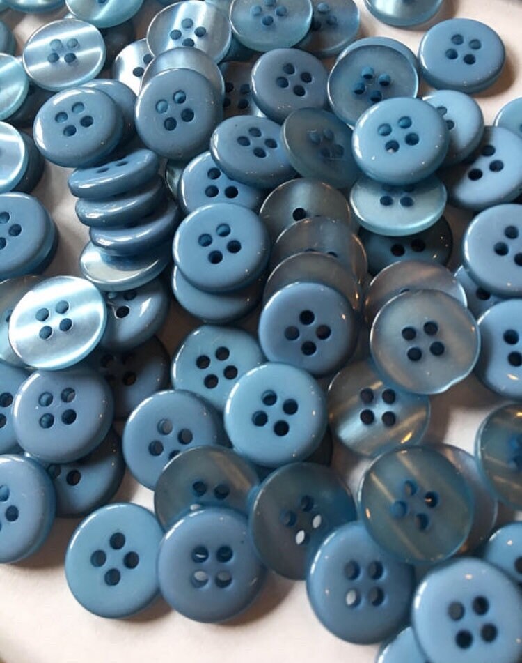 Small Blue Buttons 14 Mm 1/2 Inch Sewing Buttons 12 Vintage - Etsy