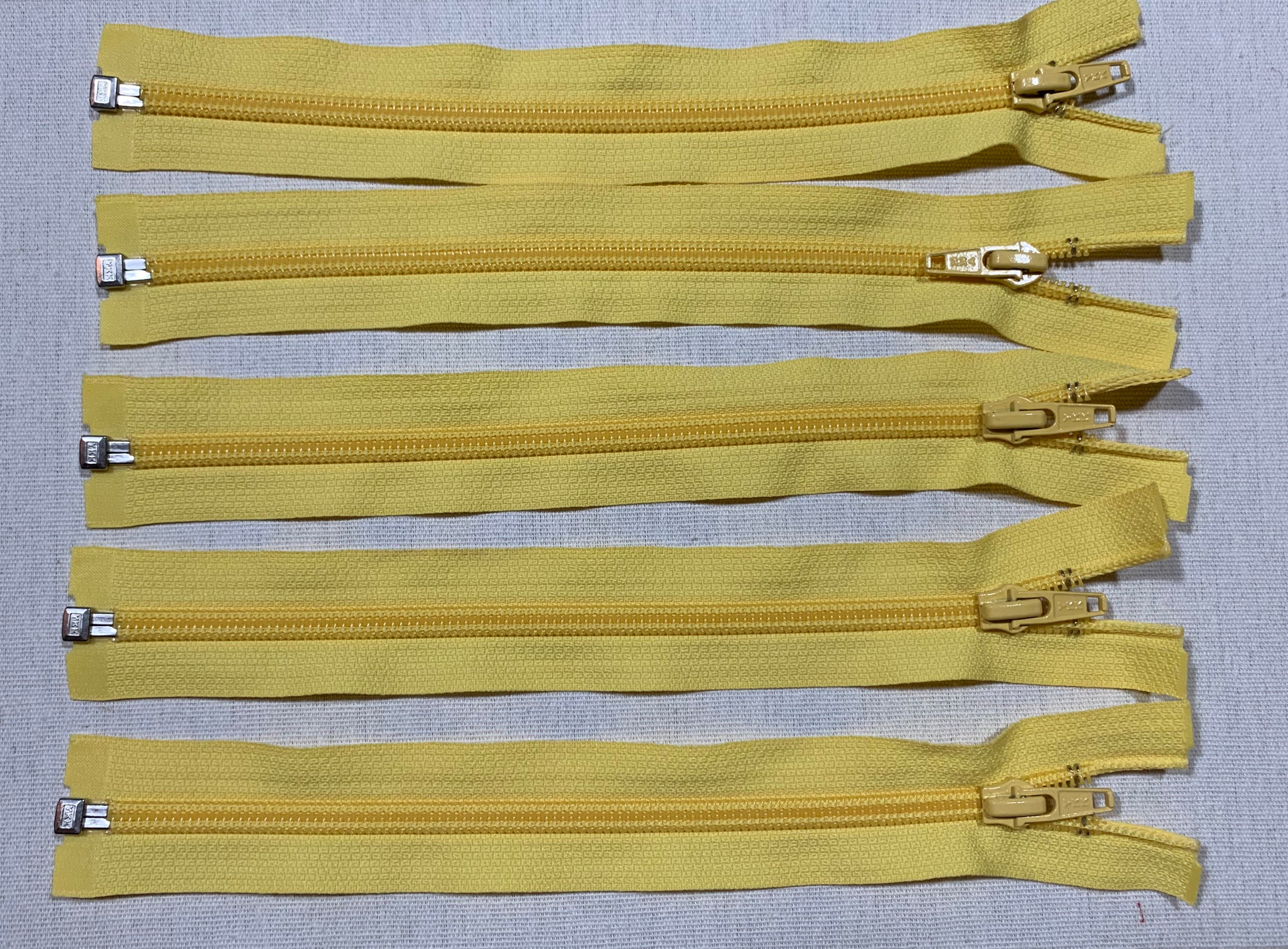 5 separating zippers 9 inch yellow Nylon Coil Separating | Etsy