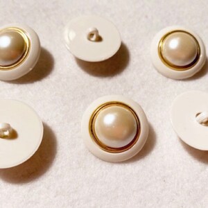 Medium Buttons Ivory Buttons With Gold Trimming and Ivory Pearl Button ...