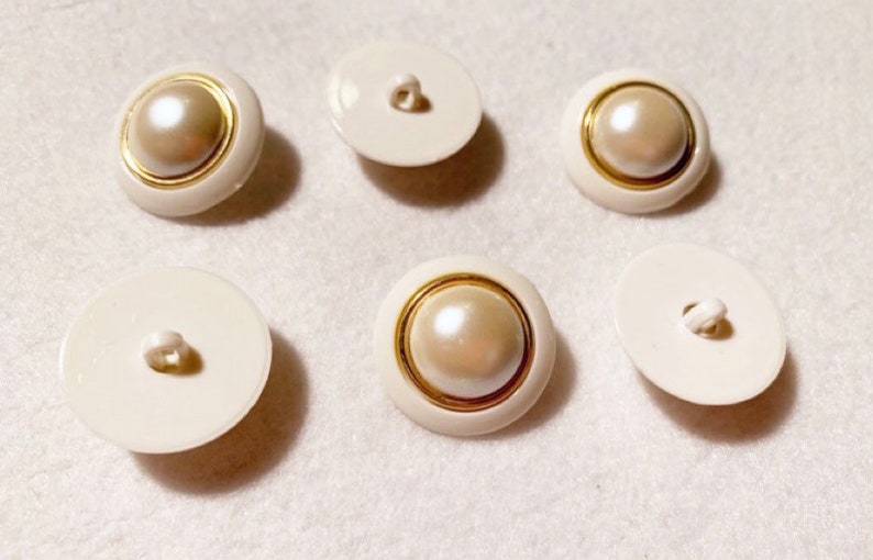 Medium Buttons Ivory Buttons With Gold Trimming and Ivory - Etsy