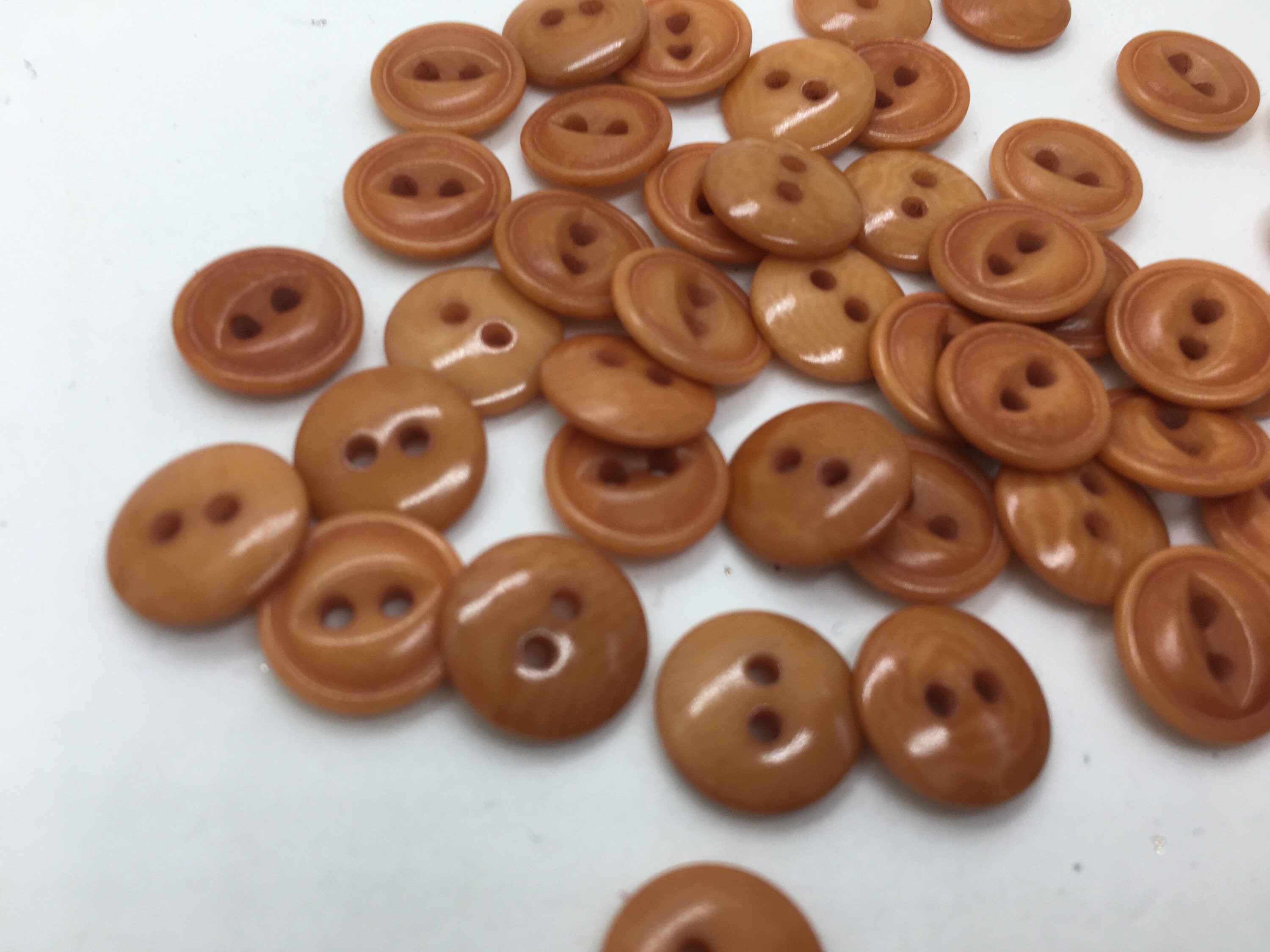 Small Button Fish Eye Tan Plastic Sewing Buttons 1/2" 13mm Vintage ...