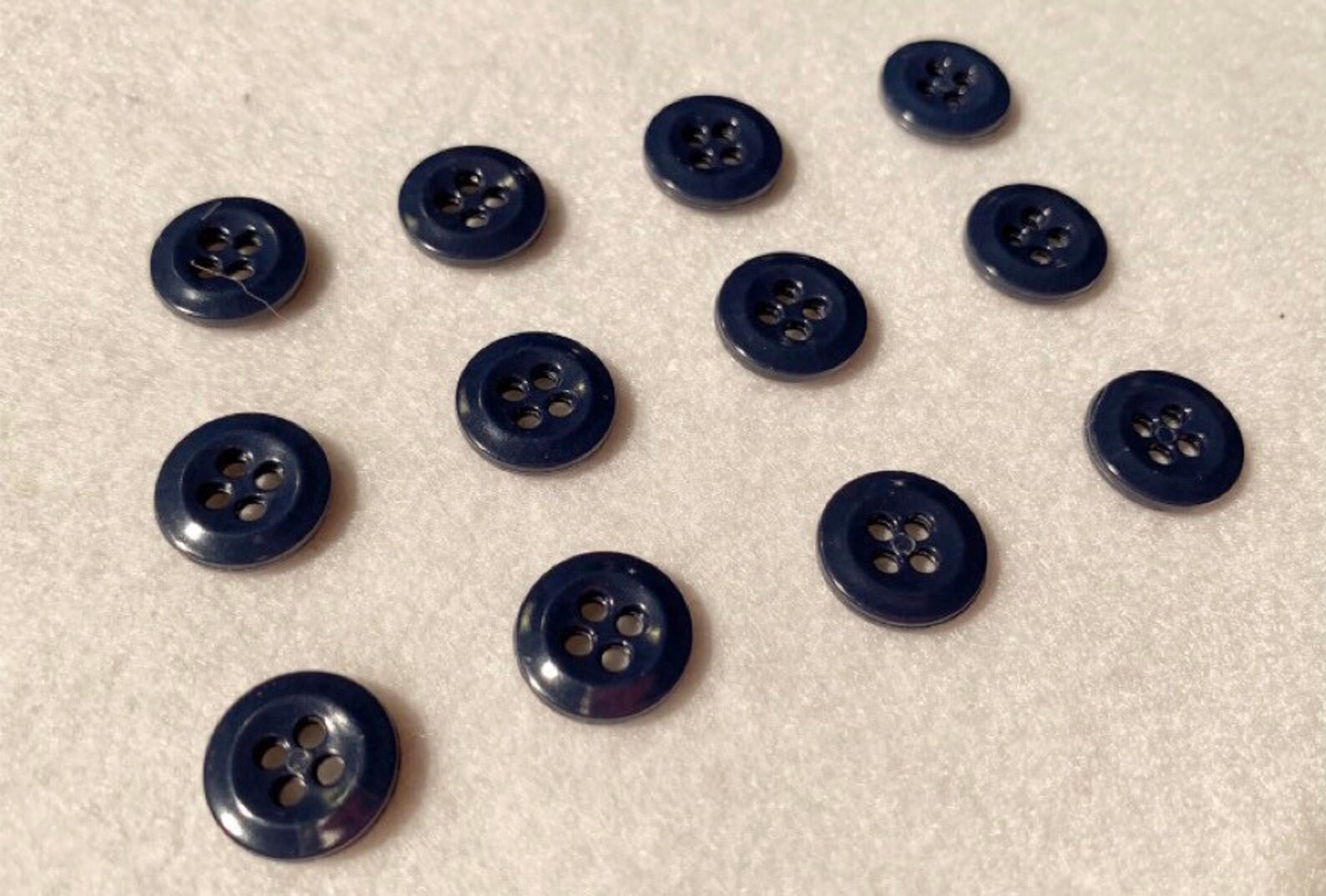 Small Denim Navy Button Finish 3/4" Inch Sewing Buttons, 12 Vintage Sew ...