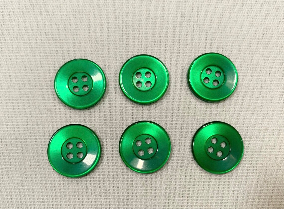 Medium Clear Green Buttons 18mm 3/4 Inch Sewing Buttons 6 - Etsy