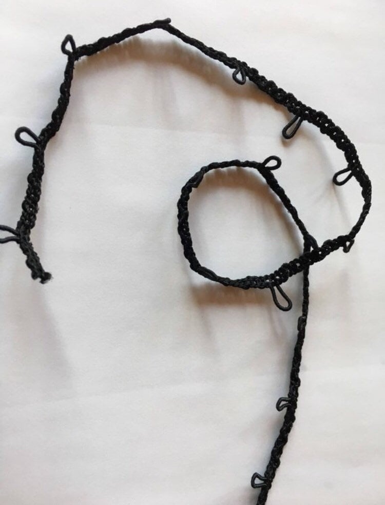 Elastic Button Looping-black Elastic Button Looping-black | Etsy