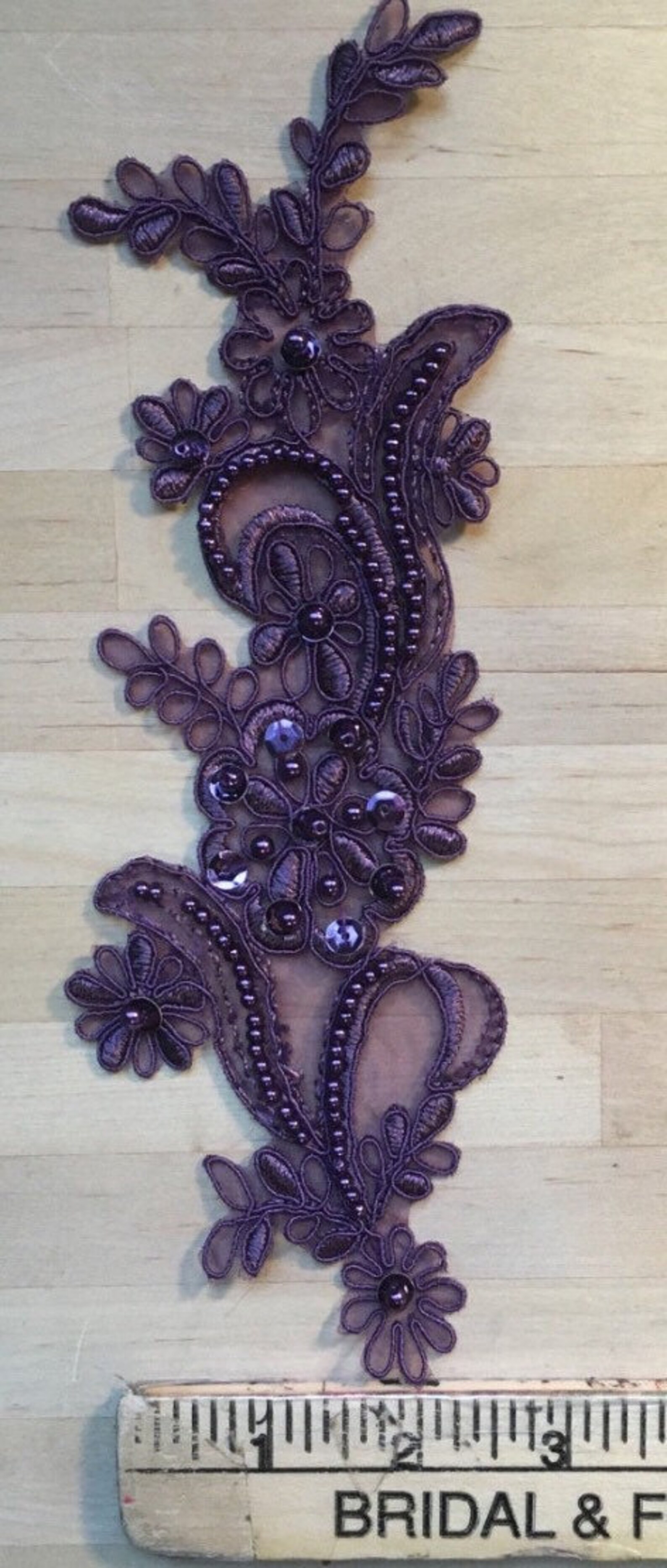 Purple Beaded Applique Beaded Applique Lace Pair for Lyrical - Etsy