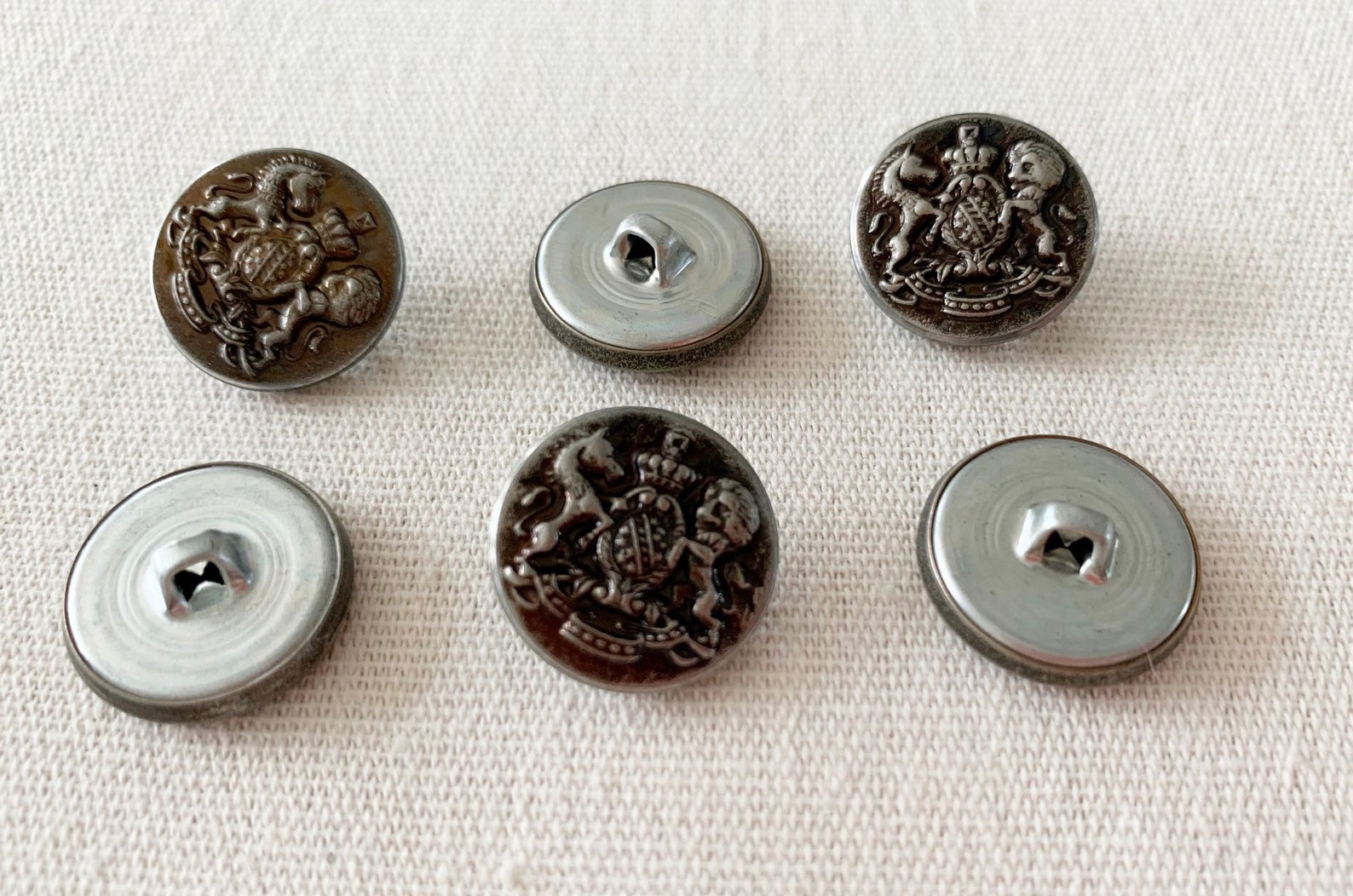 Silver Buttons With Textured Design Medium Button Design - Etsy