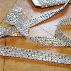 Clear Rhinestone Trims 3/4" 4 Row Crystal Trims Bridal Rhinestone Trim ...