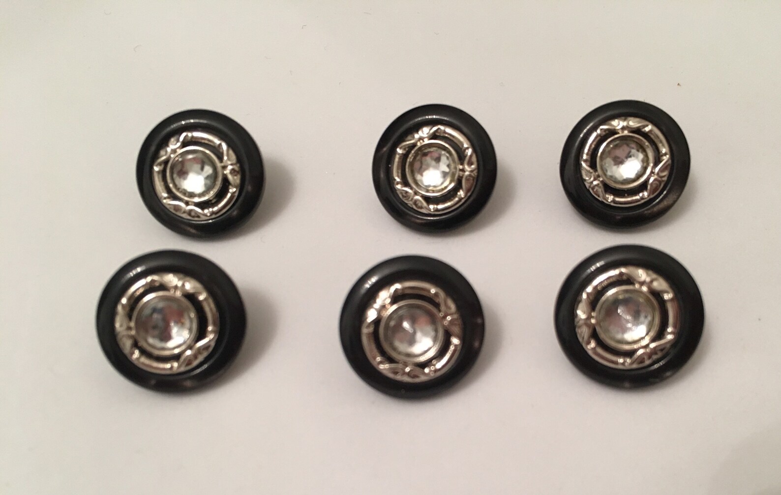 Small Black Sewing Buttons Plastic Sewing Buttons With Silver and ...
