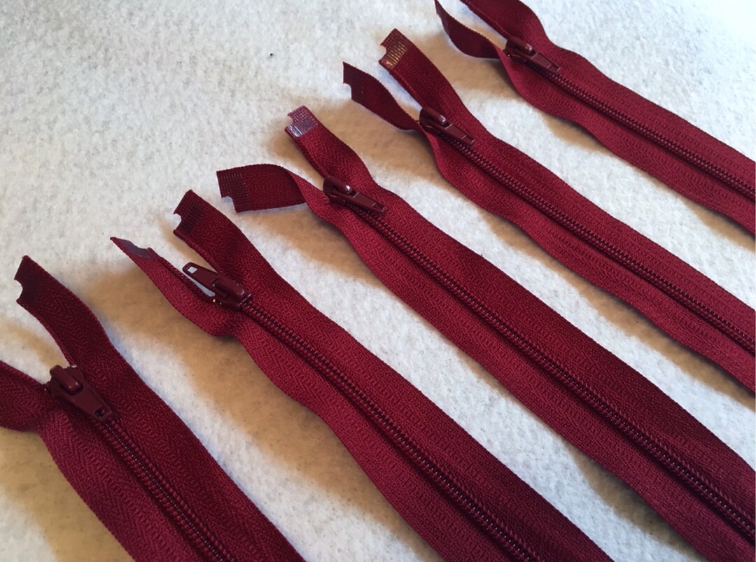 5 Separating Zippers 13 Inch Red Nylon Coil Separating Zipper - Etsy