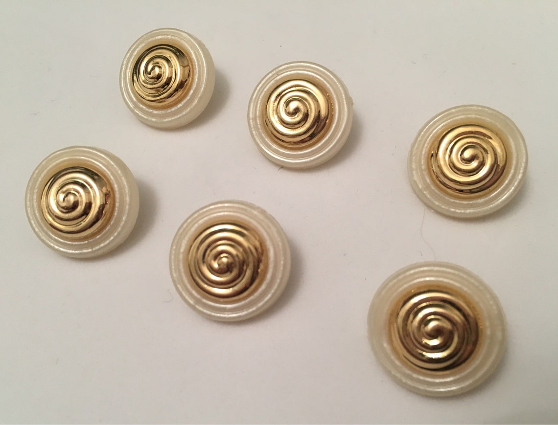Ivory Button Small Ivory Button With Gold Center Design - Etsy
