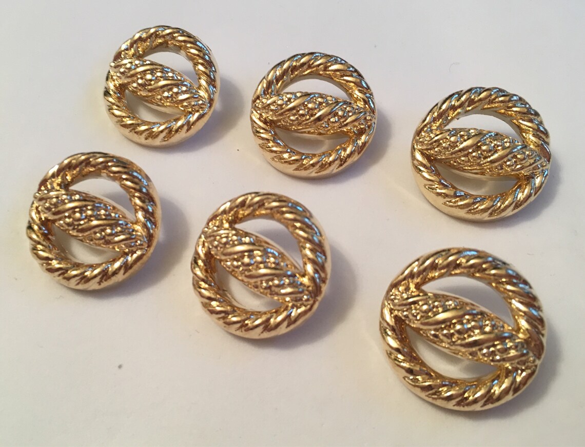 Medium Gold Buttons Plastic Sewing Buttons 1" 25mm Gold Metal Shank ...