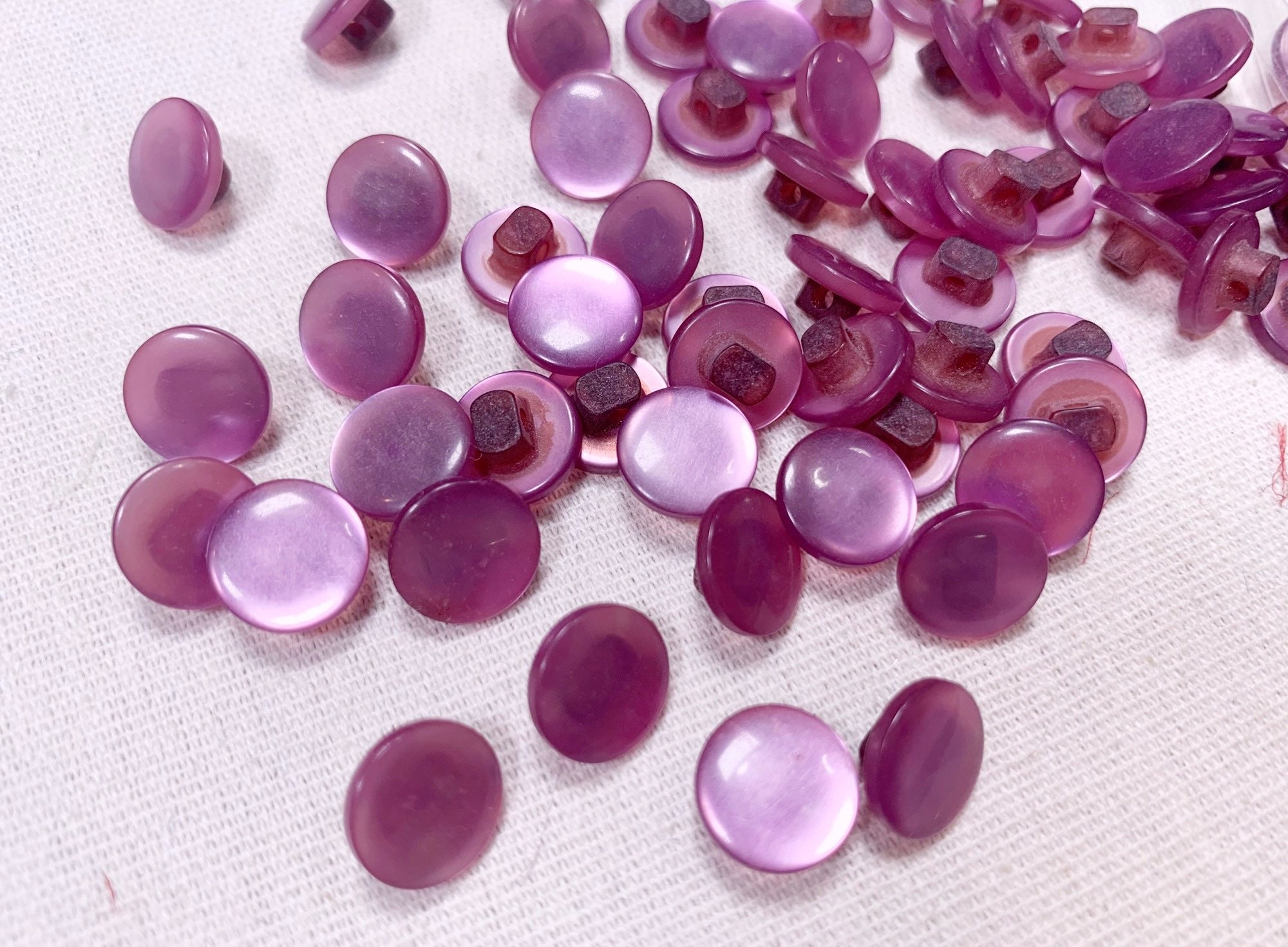 Small Violet Purple Buttons With Glistening Sheen Design 1/2 - Etsy