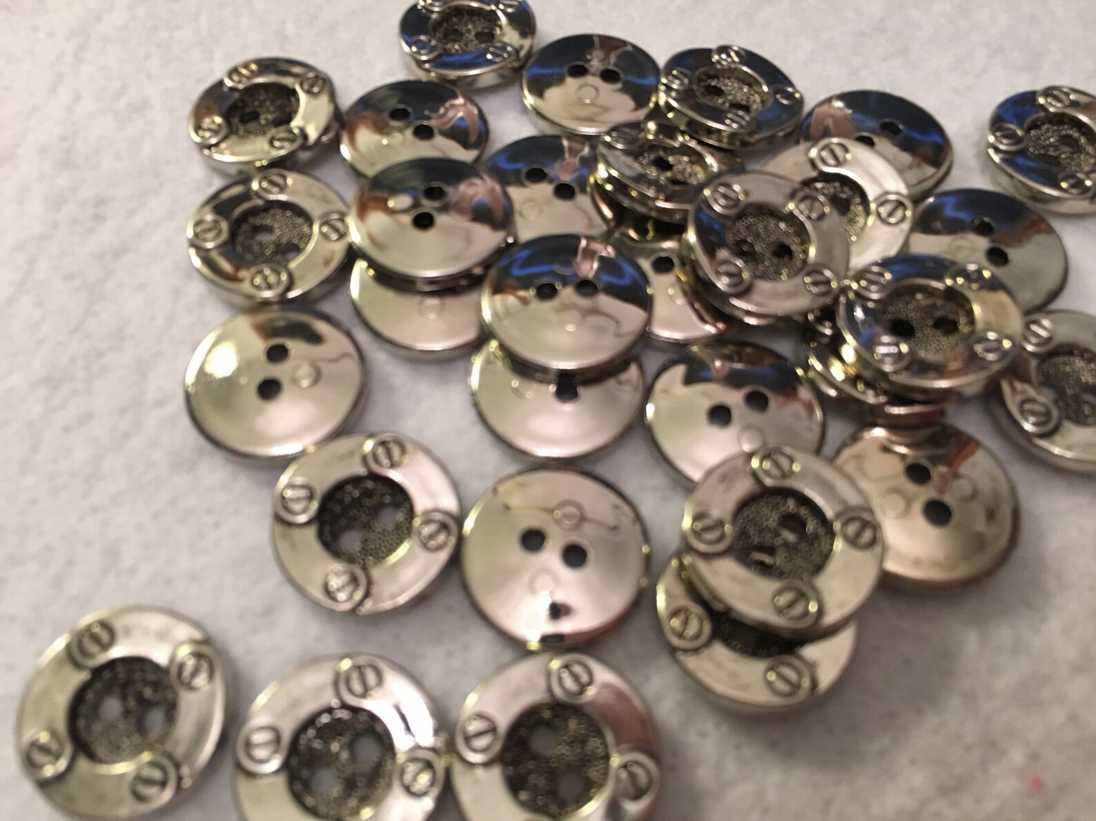 Silver Small Button With Decorative Design Button Plastic - Etsy