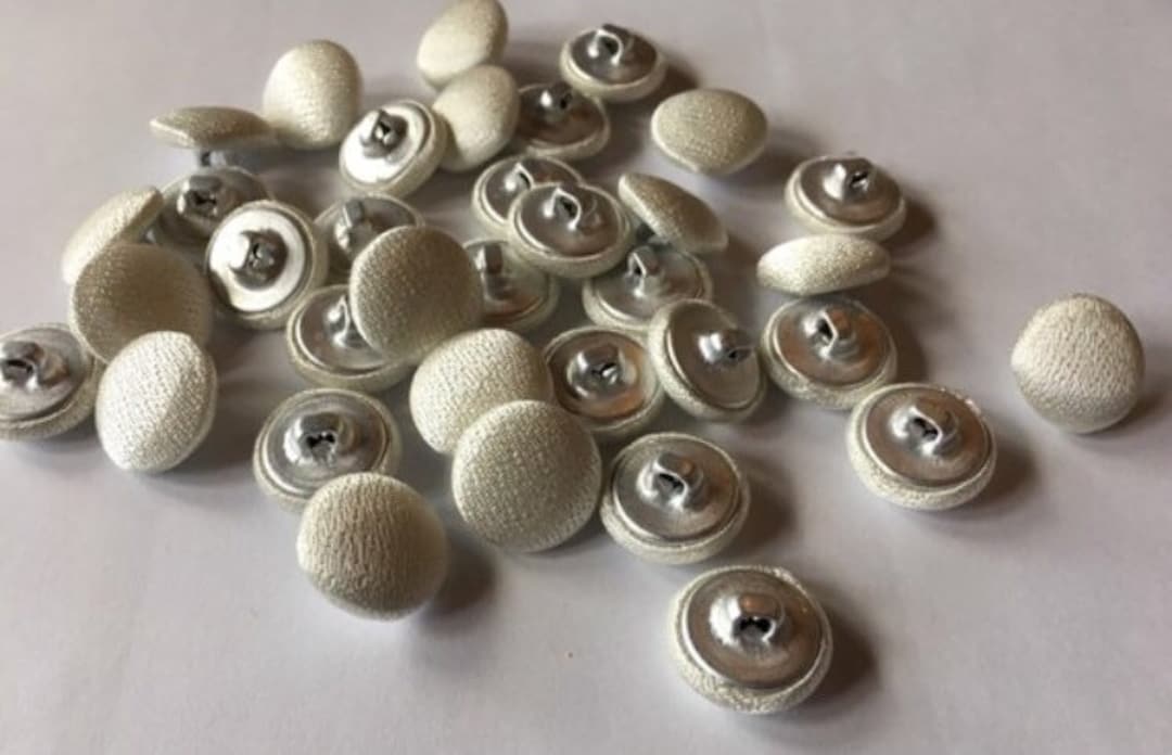 Ivory Crepe Back Satin Covered Buttons, Vest Buttons, Satin Covered ...