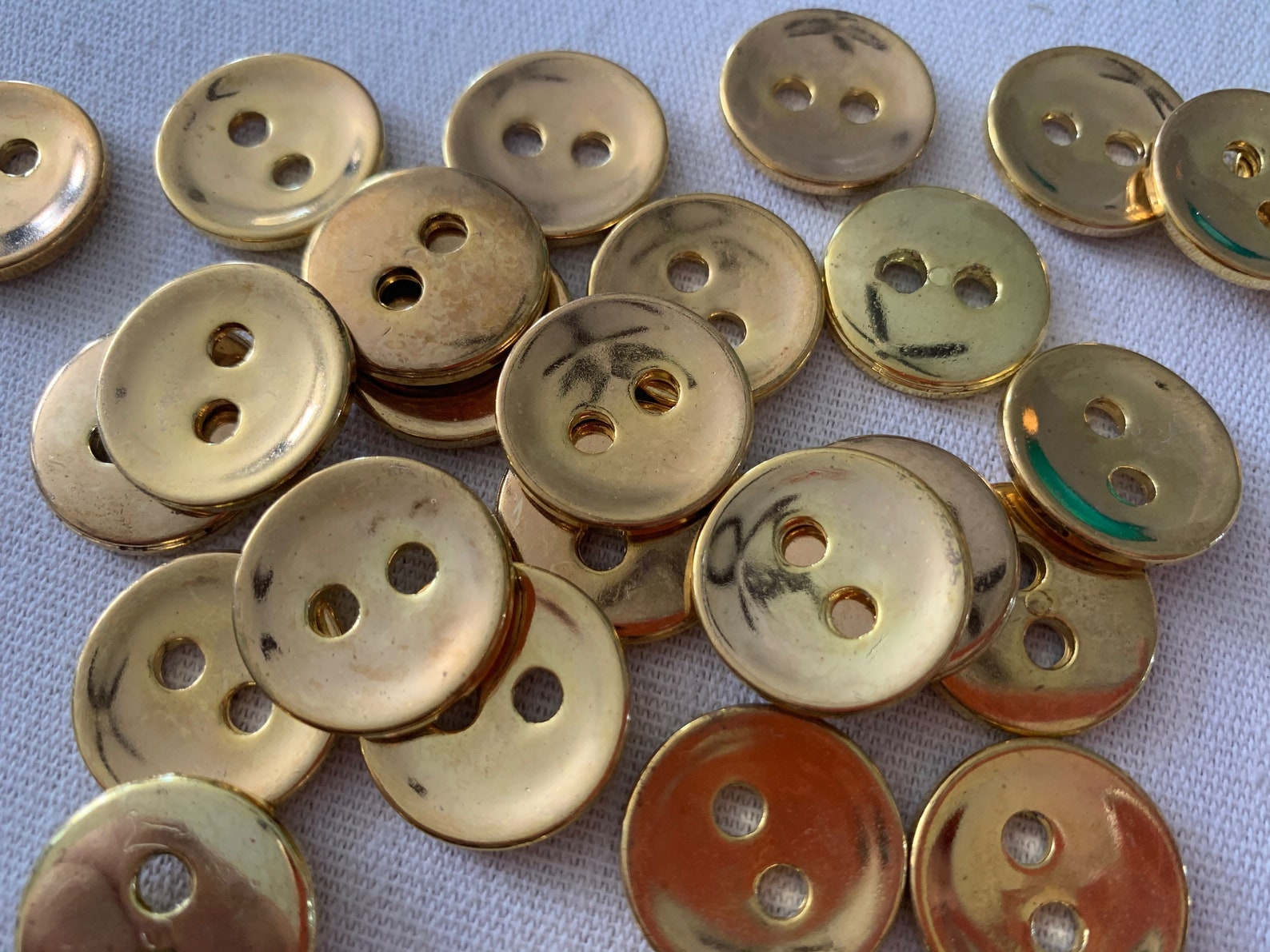 Gold medium button sew through button metal sewing buttons | Etsy
