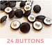 24 Black Covered Buttons Satin Covered by the Dozen Color Black Covered ...