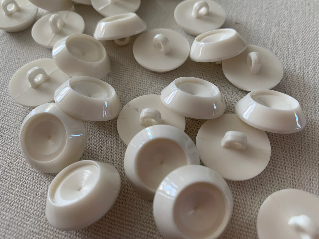 Medium off White Buttons Inverted Design Plastic Button in Flat Curved ...