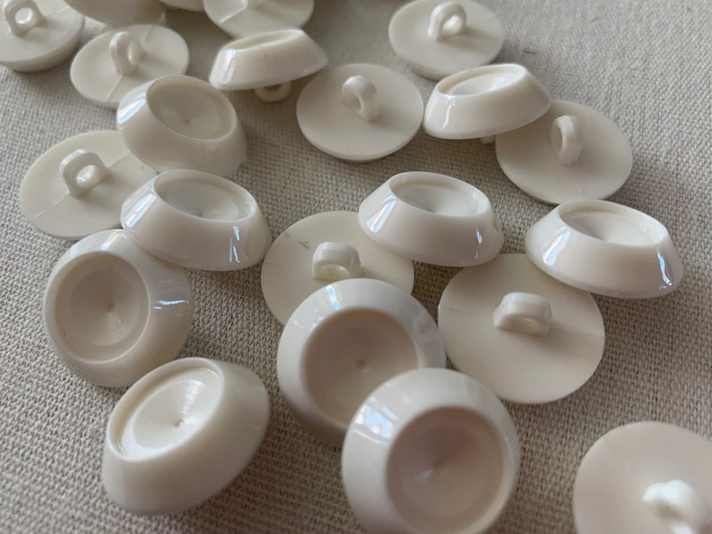 Medium off White Buttons Inverted Design Plastic Button in Flat Curved ...