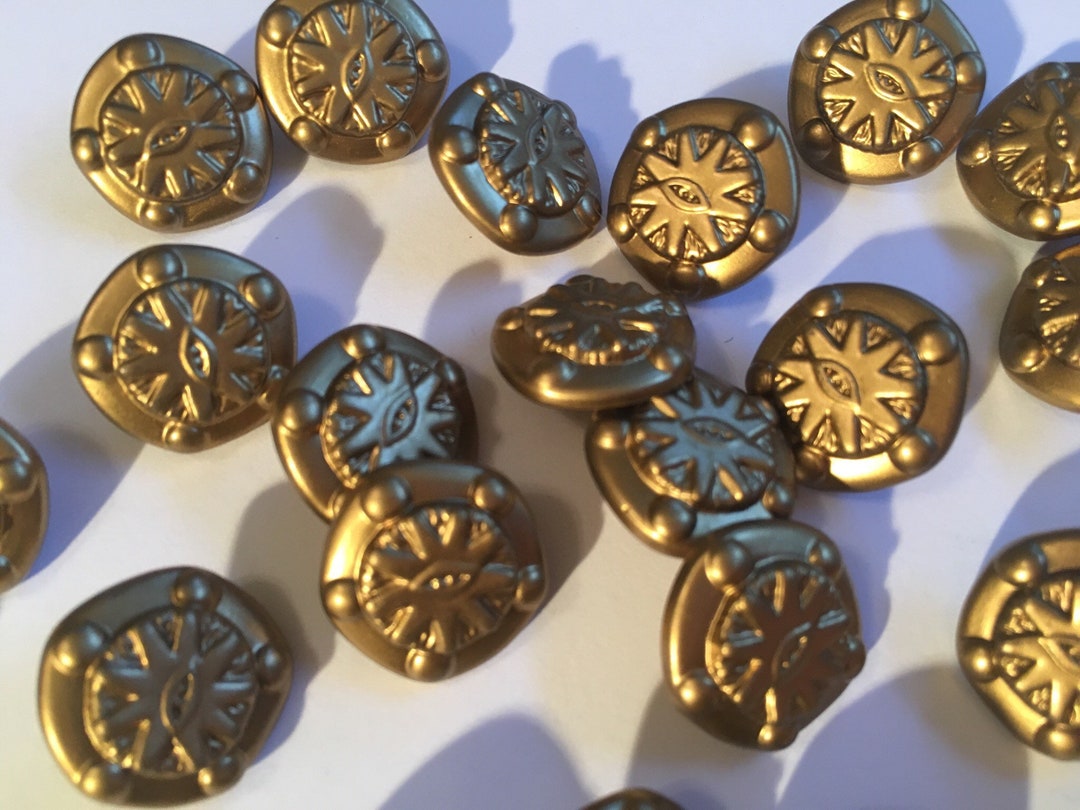 Small Gold Buttons Plastic Sewing Buttons 5/8 16mm Gold Plastic Shank ...