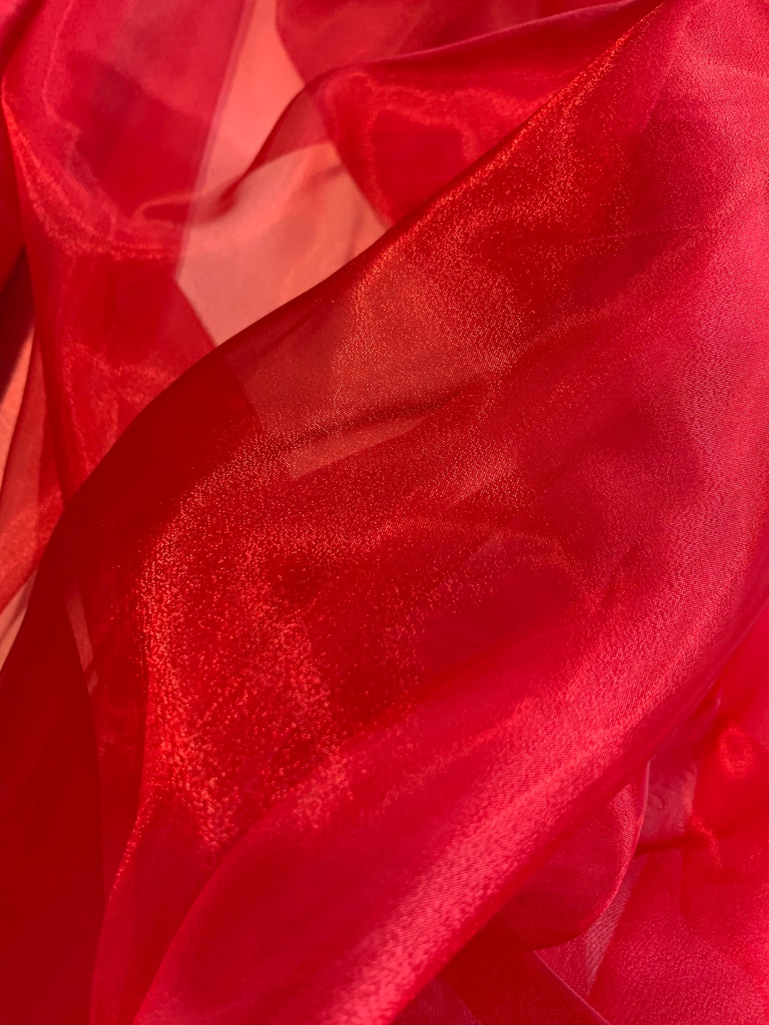 Red Sheer Organza 60” Crystal Organza in Red - Etsy