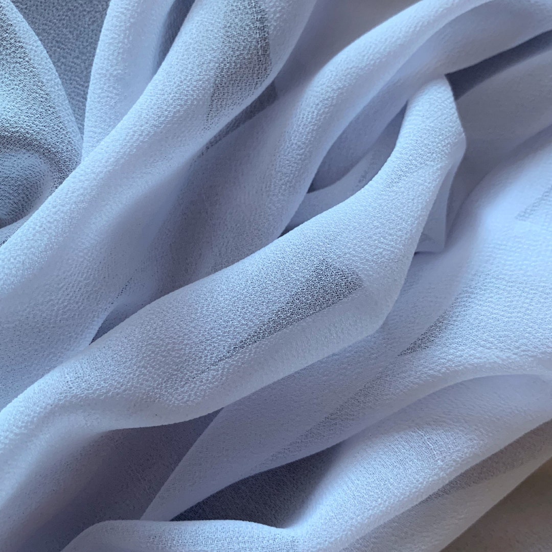White Crepe Chiffon Crepe Chiffon Fabric by the Yard Chiffon Fabric ...