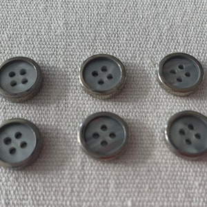 Small Silver Buttons With a Pearl Like Center Sew Through Buttons ...