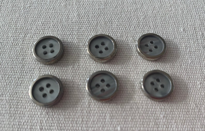 Small Silver Buttons With a Pearl Like Center Sew Through | Etsy