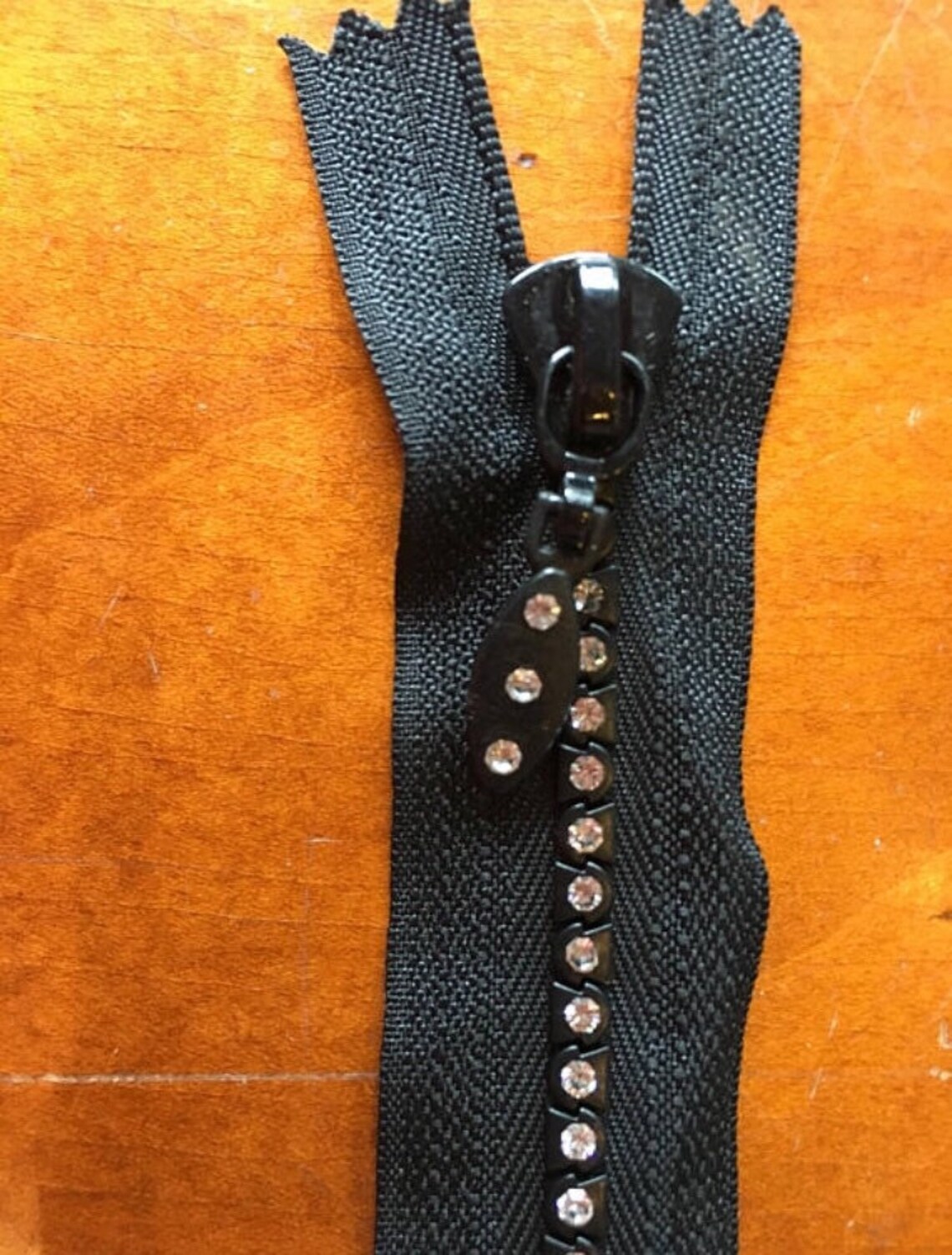 3 Black Rhinestone Zippers 8 Long Nylon Coil Zipper | Etsy