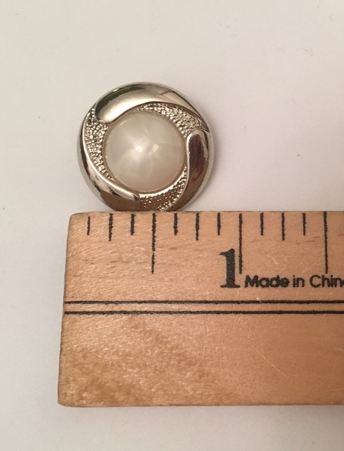 Medium Silver buttons with a pearl like center buttons medium | Etsy