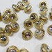 Small Gold Buttons With Rhinestone Center Plastic Sewing Buttons 5/8 ...