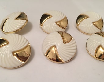 Medium Toggle Button White and Gold Sewing Buttons Plastic | Etsy