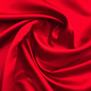 Valentin Red Satin, Bridal Fabric, Satin Lamour, Lamour Satin Fabric by ...